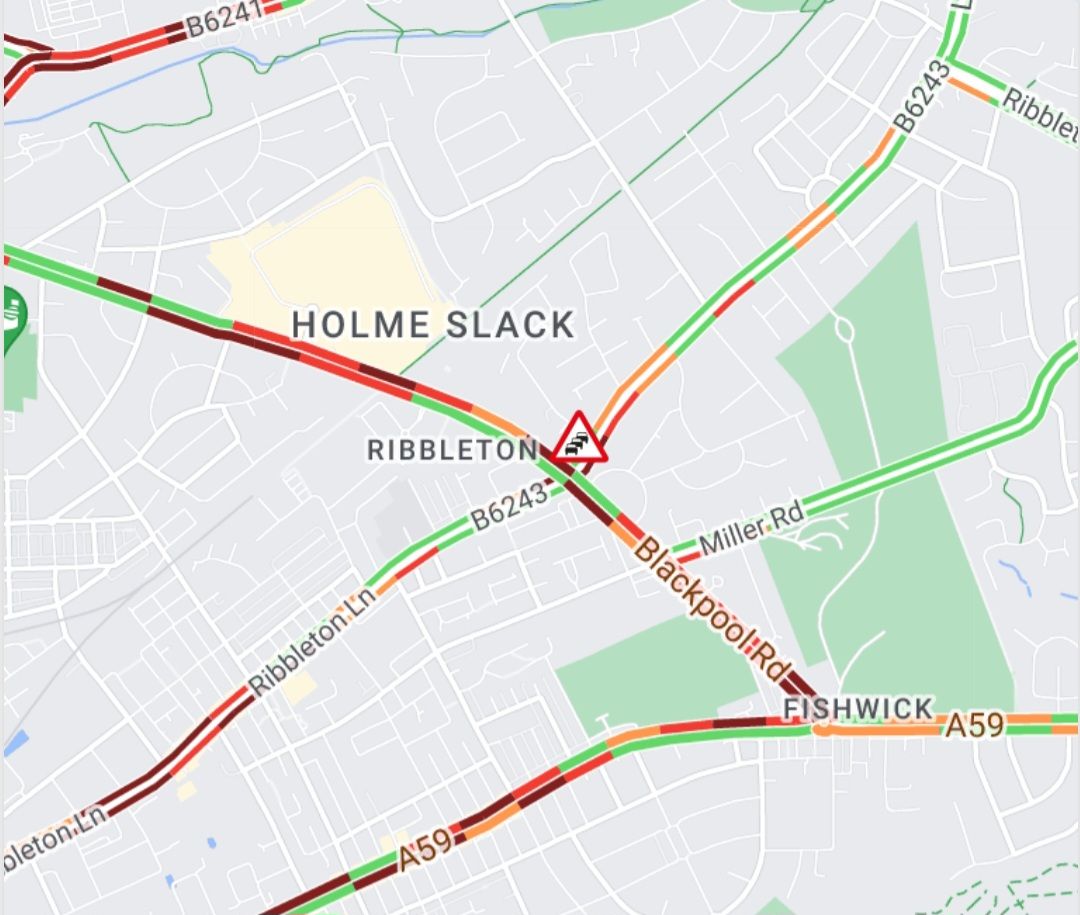 Severe Delays On M55 Between J2 Edith Rigby Way and M6 J32 Broughton ...
